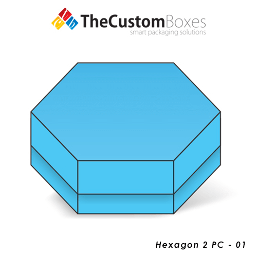 Order Custom Printed Hexagon 2 PC Boxes at Wholesale Rate
